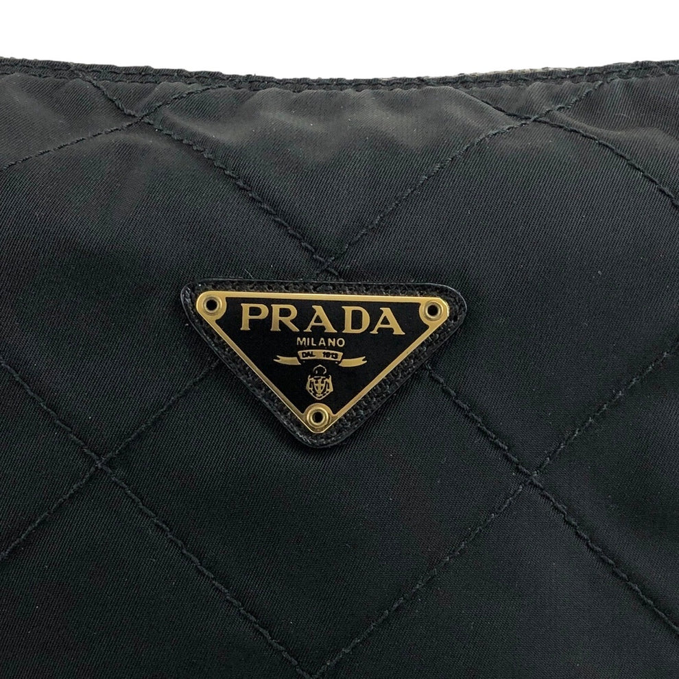 PRADA Triangle Logo Chain Shoulder bag Black Vintage xb2jku ...