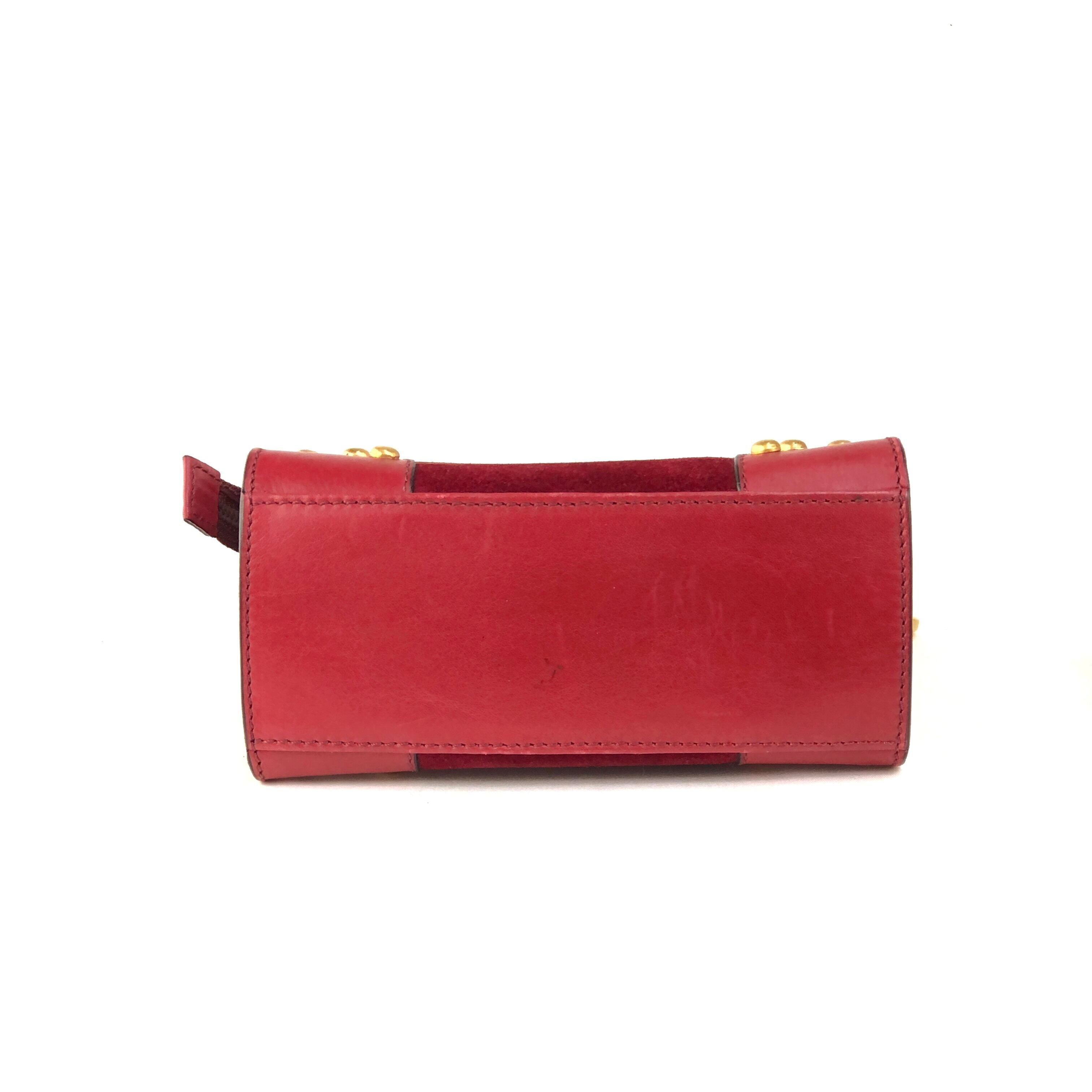 CELINE studs mini bag 2way square suede leather shoulder bag CELINE studs mini bag 2way square suede leather shoulder bag